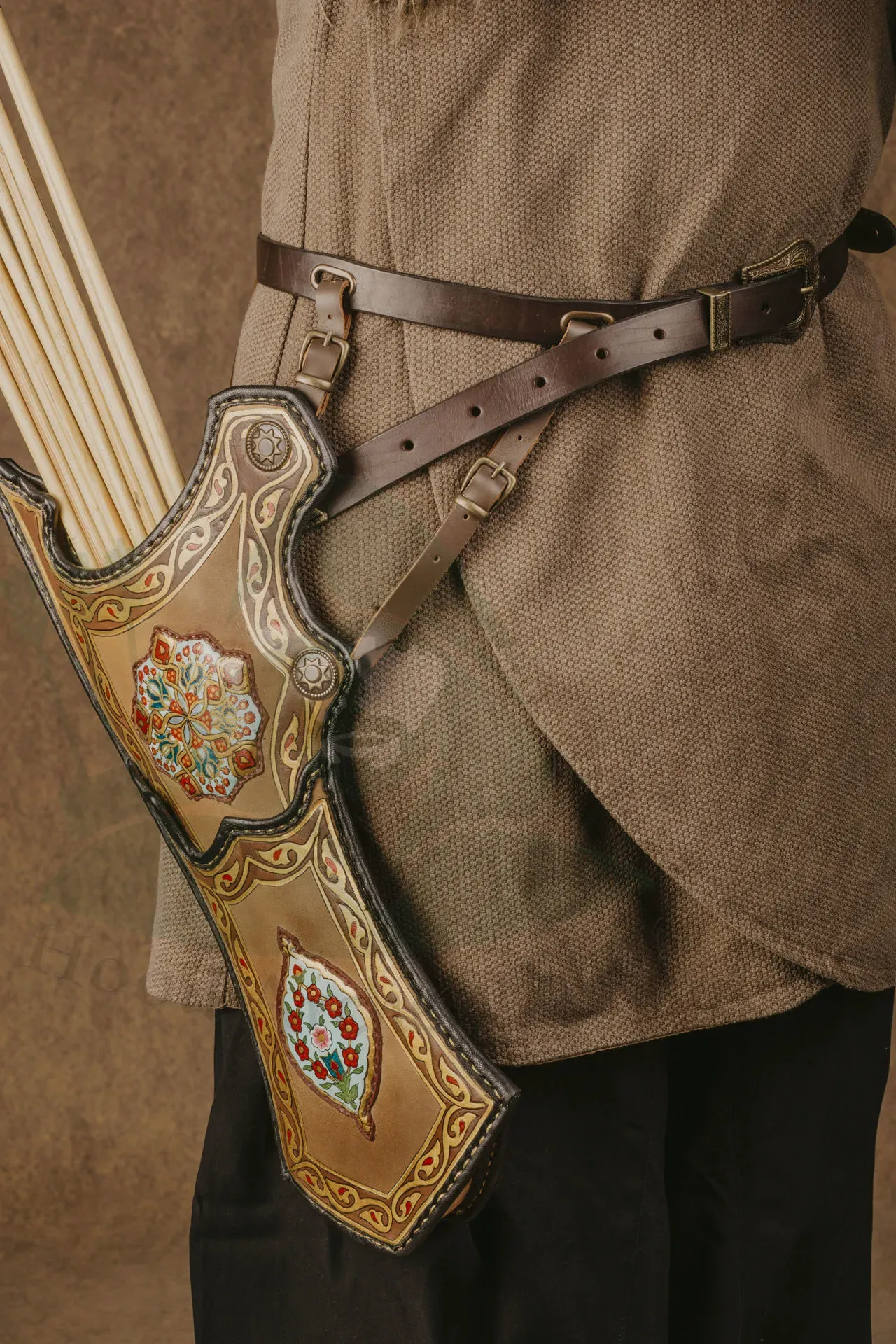 Archery Shop Traditional Horseback Archery Turkish Bow Leather Armor Halloween Costume:Turkish ...